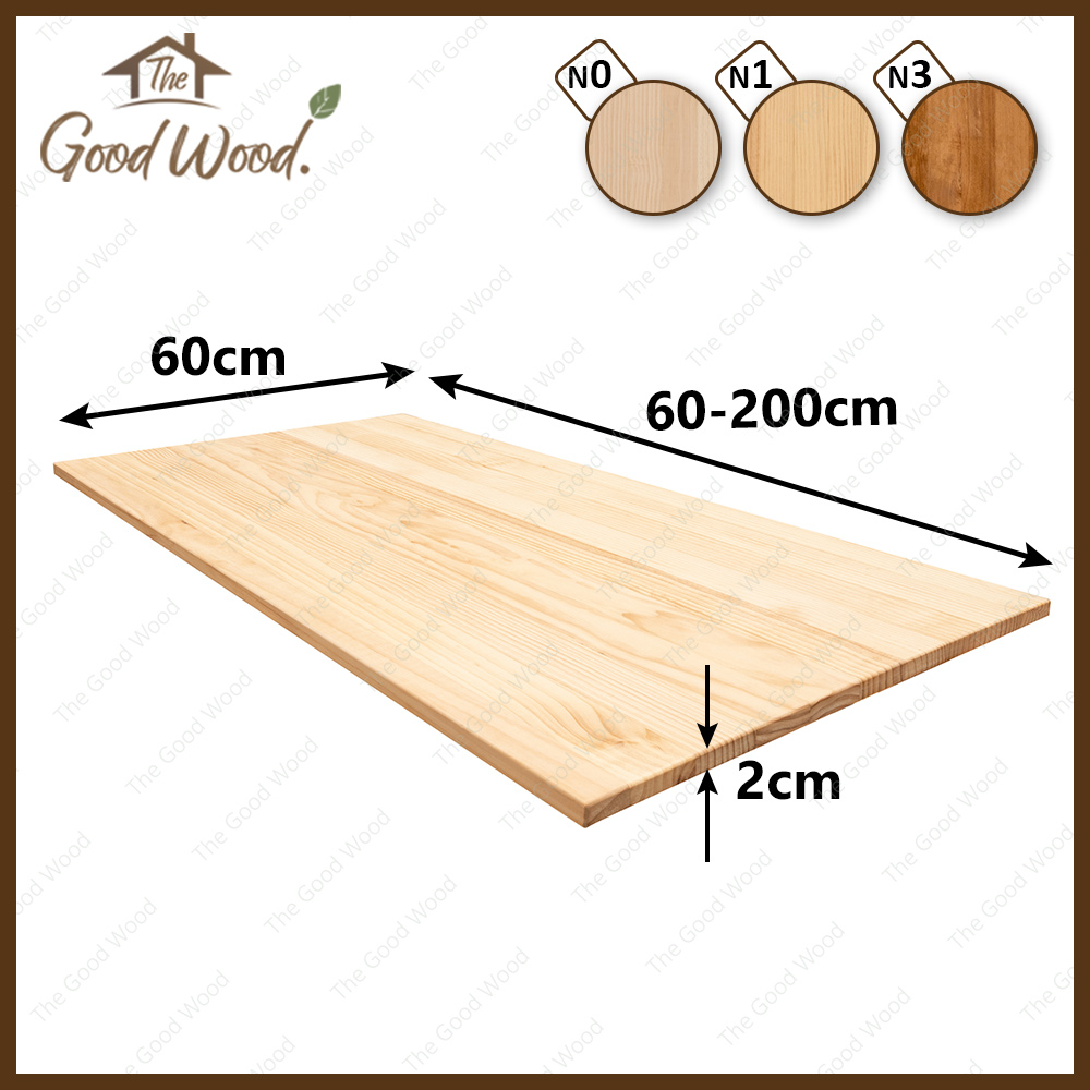 หน้าโต๊ะ แผ่นไม้สน หนา 20 mm. กว้าง 60 cm. x ยาว 60-200 cm. AB ต่อตรง งานตกแต่ง ท็อปโต๊ะ ไม้สน ...
